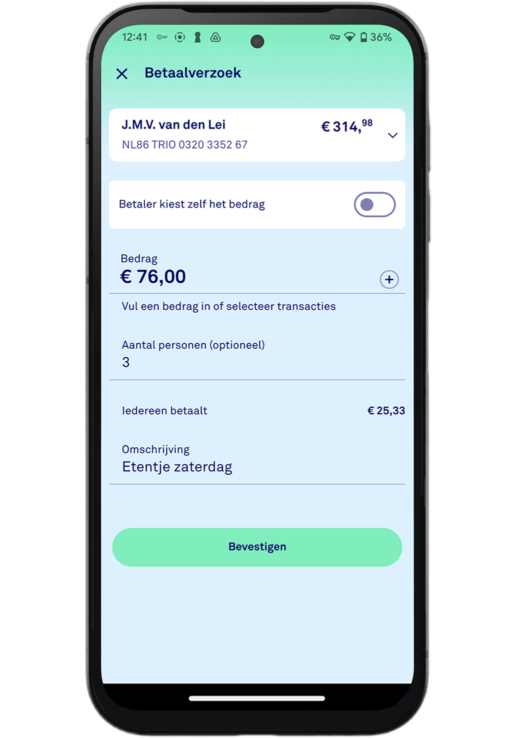 Betaalverzoek | Stuur een betaalverzoek via de app | Triodos Bank